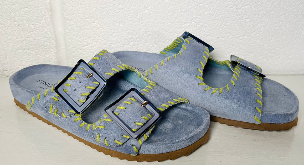 Saltwater Shine Sliders - Denim Blue – Euphoria Boutique